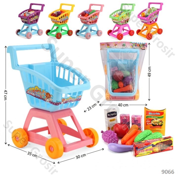 Jual Mainan Trolley Belanja Isi Food Set Shopping Trolley | Shopee ...