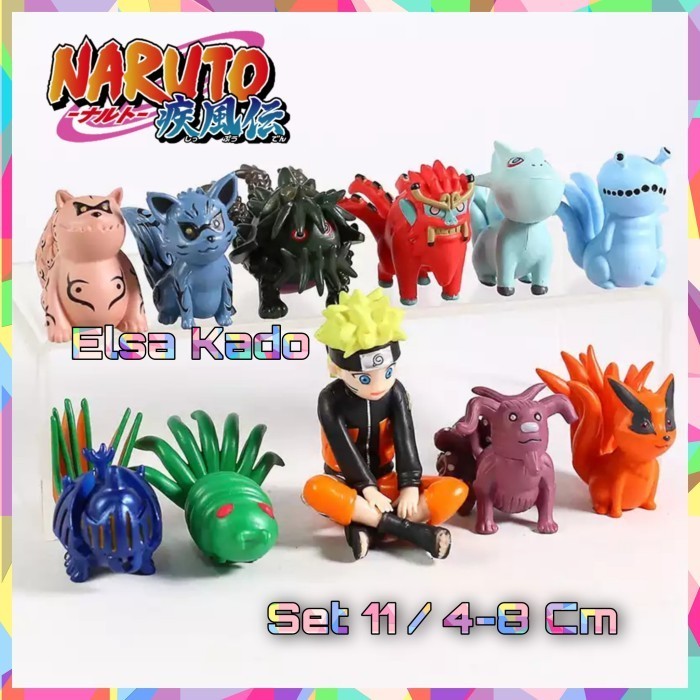 Jual Promo!!! Figure Naruto Chibi Set Isi 11 Edisi Bijuu Kyuubi Kurama ...