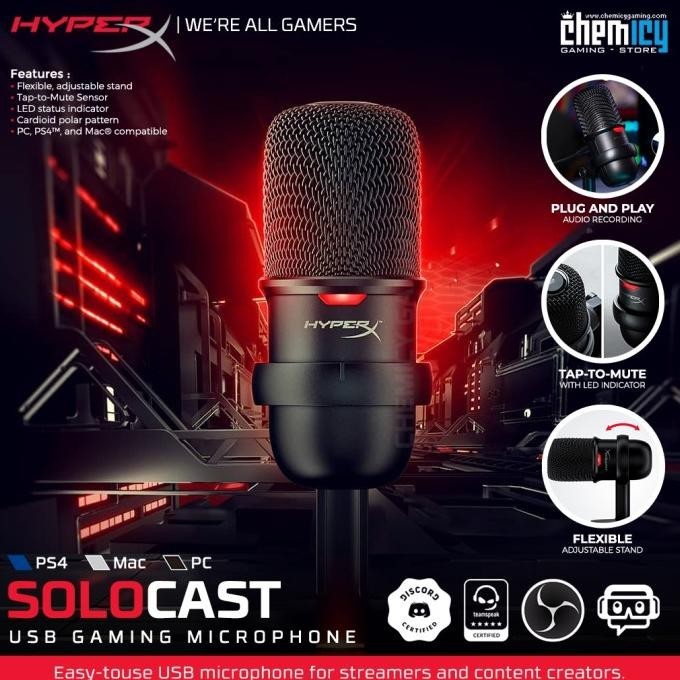 Jual Hyperx Solocast Usb Condenser Gaming / Streamer Microphone ...