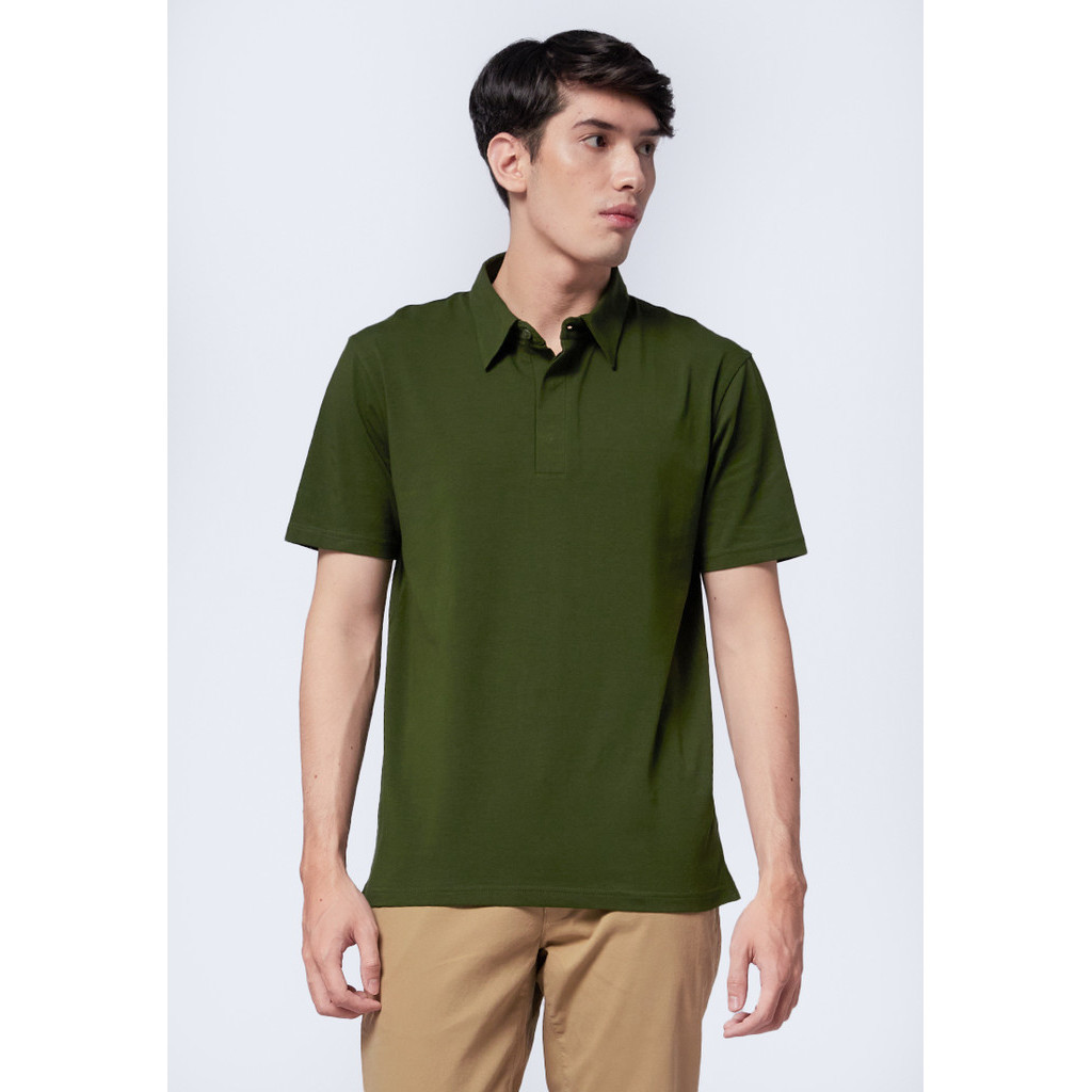 Jual Executive Polo Shirt with Hidden Placket Bottle Green | Shopee ...