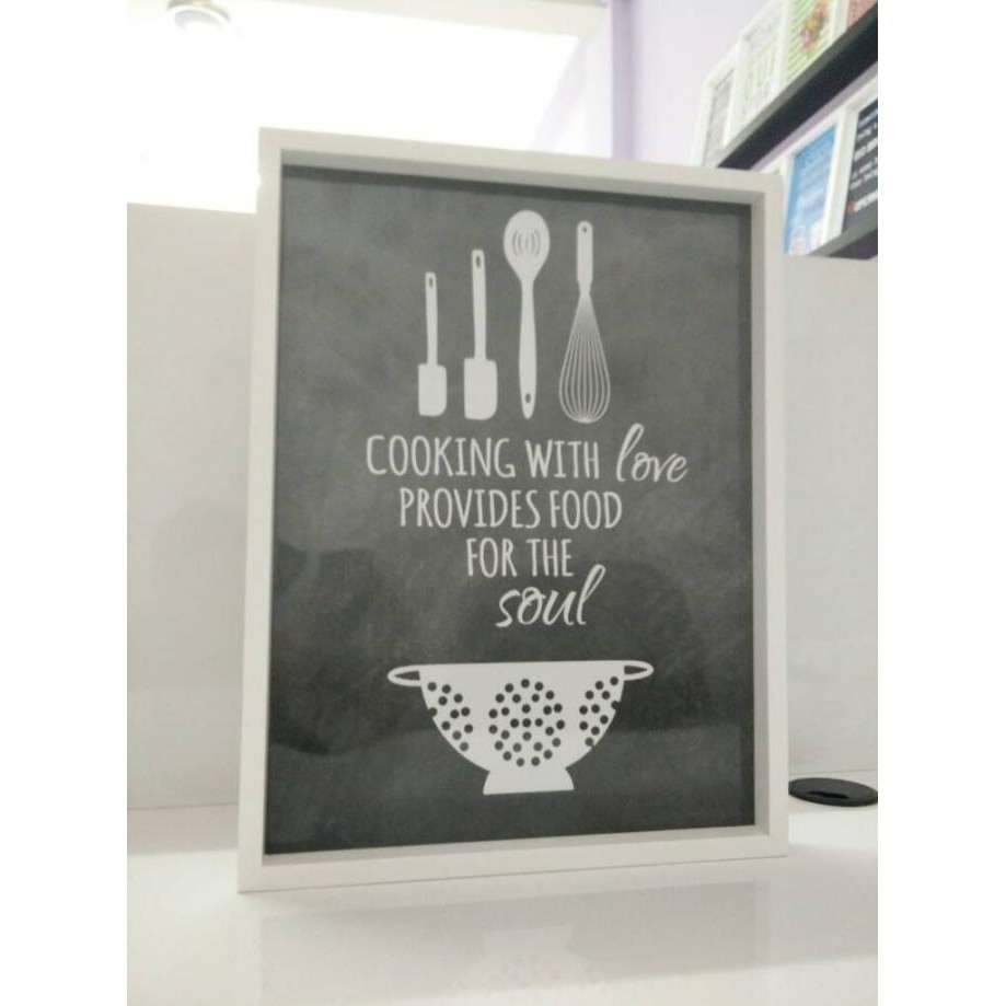 Jual hiasang untuk dapur kitchen set ukuran 30x40 frame kayu | Shopee ...