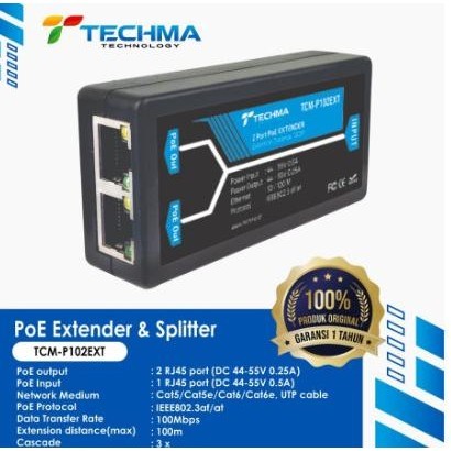 Jual TECHMA TCM-P102EXT Active Poe Extender Switch Spliter | Shopee ...