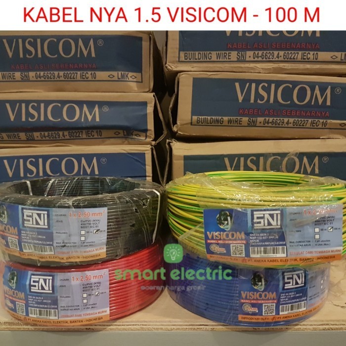 Jual Kabel Listrik Engkel Visicom NYA 1.5mm 100 meter Tunggal SNI LMK ...