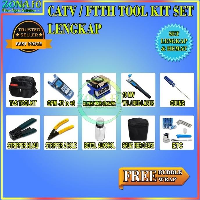 Jual Murah FTTH Tool Kit SET Lengkap OPM VFL Cleaver FO Fiber Optik ...