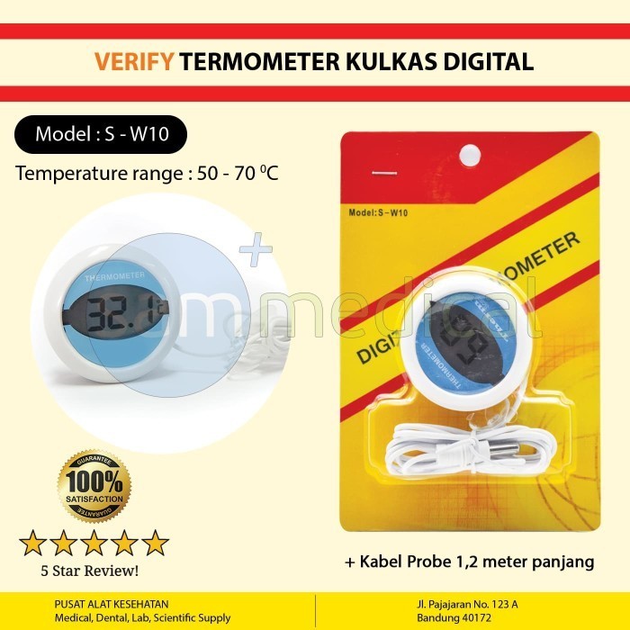 Jual Verify Thermometer Kulkas Digital + kabel probe 1.2 meter panjang ...