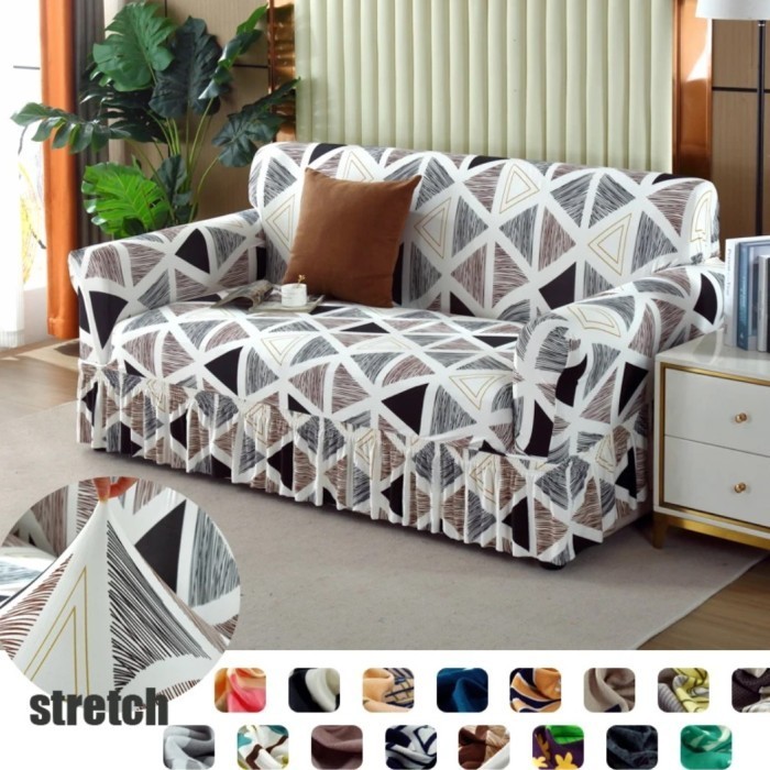 Jual Cover Sofa 1 2 3 4 Seater Sarung Sofa Kursi Tamu Seater L Shaped ...
