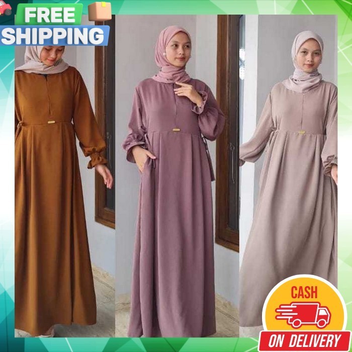 Jual Gamis Lebaran Idul Fitri 2024 Baju Gamis 2024 Model Baru Sabrina ...