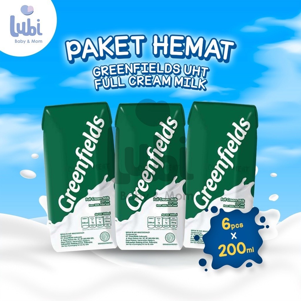 Jual GREENFIELDS UHT FULL CREAM 200 ML (6 X 200 ML) | Shopee Indonesia