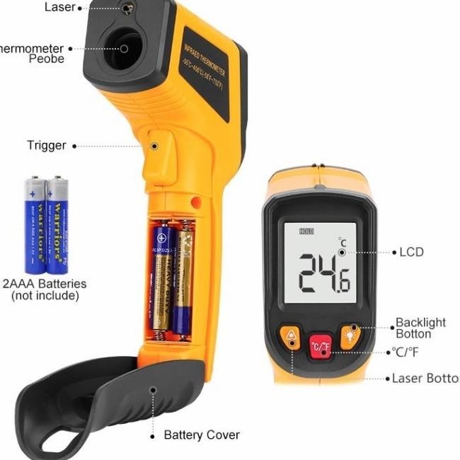 Jual Thermogun Thermometer Industri Termometer Infrared Pengukur Suhu ...