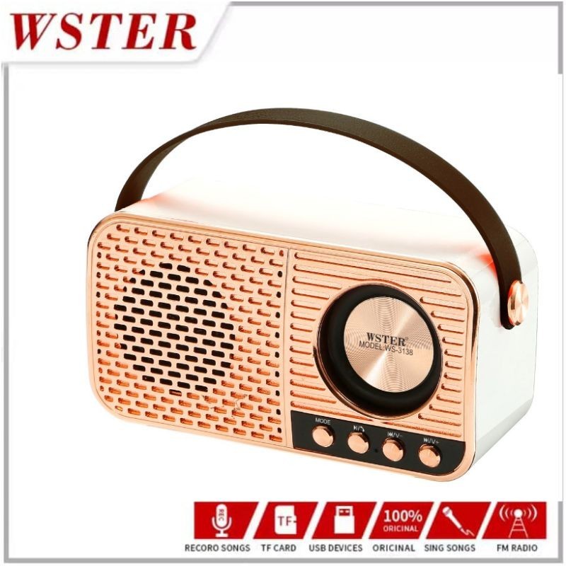 Jual WSTER Original Speaker Karaoke microphone Bluetooth wireless WS-3138 | Shopee Indonesia