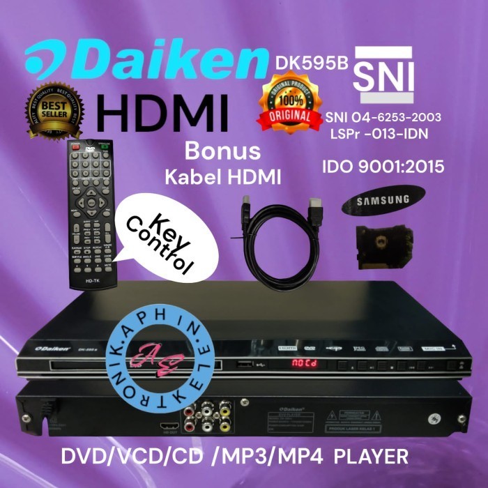 Jual Dvd Daiken Hd Dk-595B Besi Dvd Player Vcd Player Key Control ...