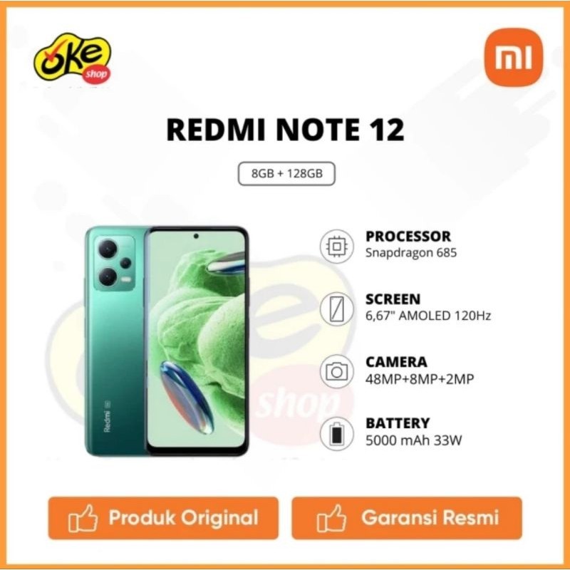 Jual Xiaomi Redmi Note 12 ( 8GB/128GB ) GaransiResmi Xiaomi Indonesia- Gray | Shopee Indonesia