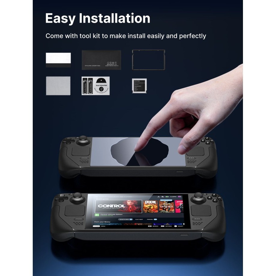 Jual jsaux 2-pack 9h hardness tempered glass for steam deck with guide ...