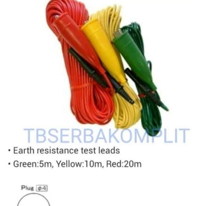 Jual Kabel Earth Ground Tester Kyoritsu Cabel 3 Warna Test Lead Red ...