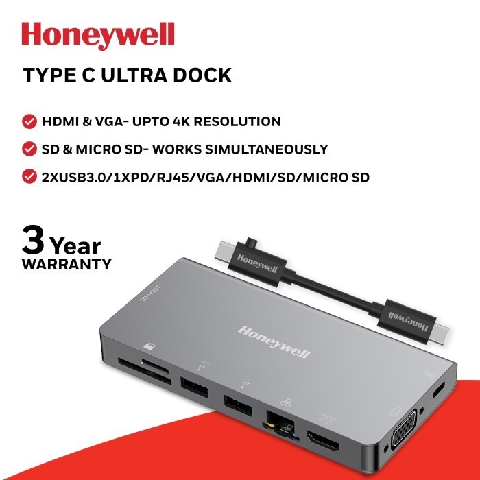 Jual Honeywell HUB 8 in 1 Type C Ultra Dock Docking Station USB 3.0 ...