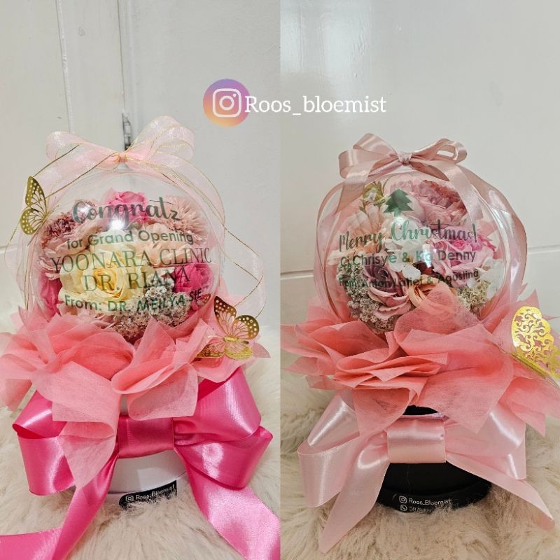 Jual bloombox dome acrylic akrilik bunga dalam balon karangan meja ...