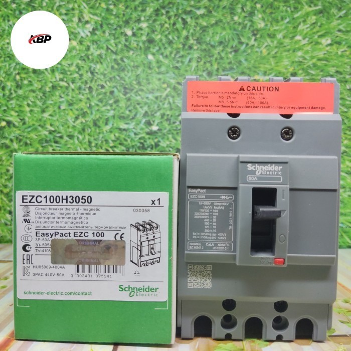 Jual MCCB SCHNEIDER BREAKER EZC100H 50A EZC100H3050 3PHASE 3P 50 A 25KA | Shopee Indonesia