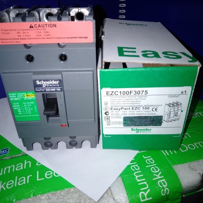 Jual MCCB SCHNEIDER 3 PHASE 75A EZC 100 F | Shopee Indonesia