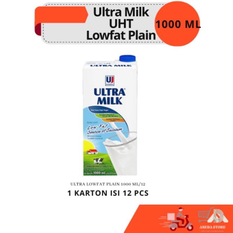 Jual Ultra Milk Low Fat Plain | Susu UHT | 1 Liter | Shopee Indonesia