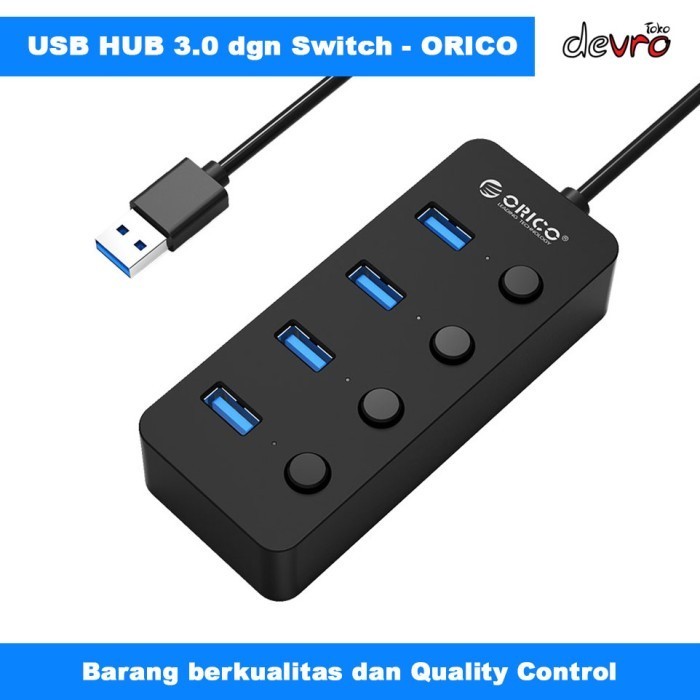 Jual Promo Usb Hub - Orico Usb 3.0 High Speed 4 Port - On Off Switch ...