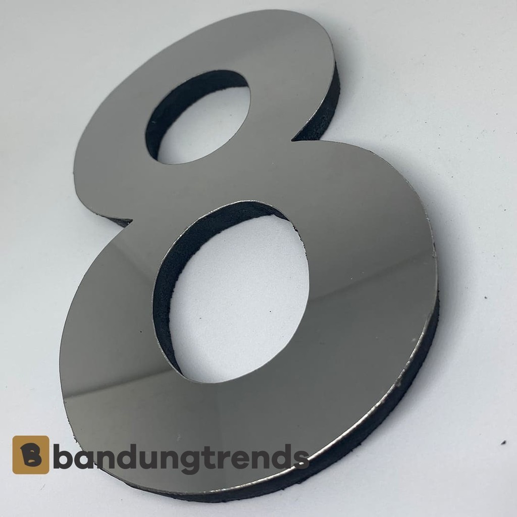 Jual Huruf Angka 8 DELAPAN Stainless Spoon Untuk Nomor Rumah Atau Papan ...