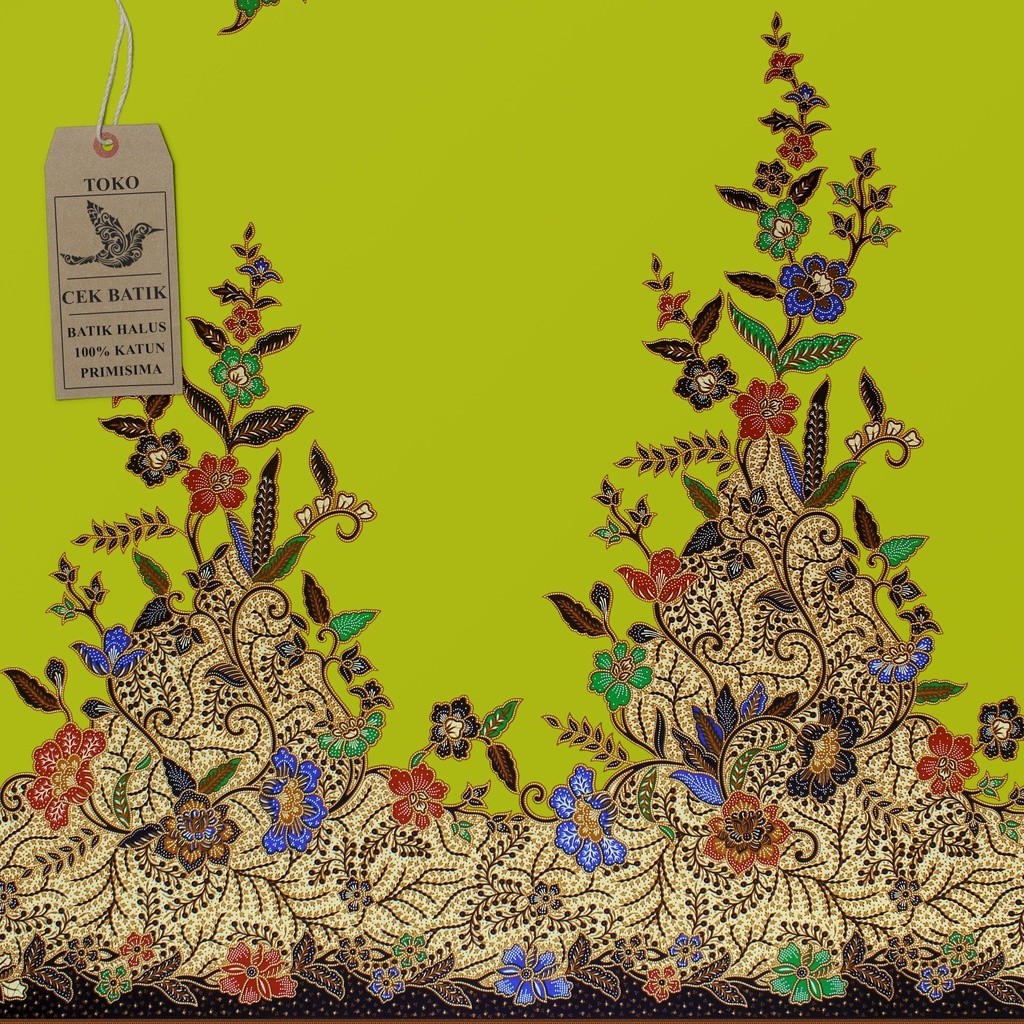 Jual kain batik - Motif Batik Bunga Fashion (Kuning Kehijaun) | Shopee ...