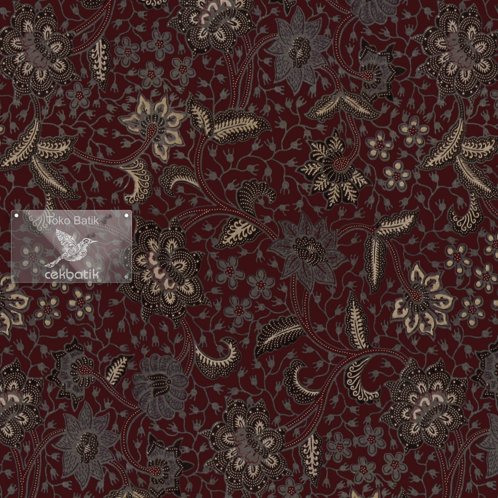 Jual kain batik - Kualitas Ekspor Motif Bunga Manis V4 ( Merah Marun ...