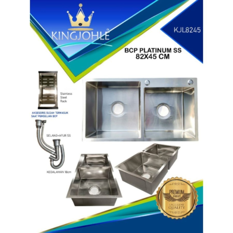 Jual Bak Cuci Piring Set 82x45 2 lubang King Johle / Kitchen Sink BCP ...