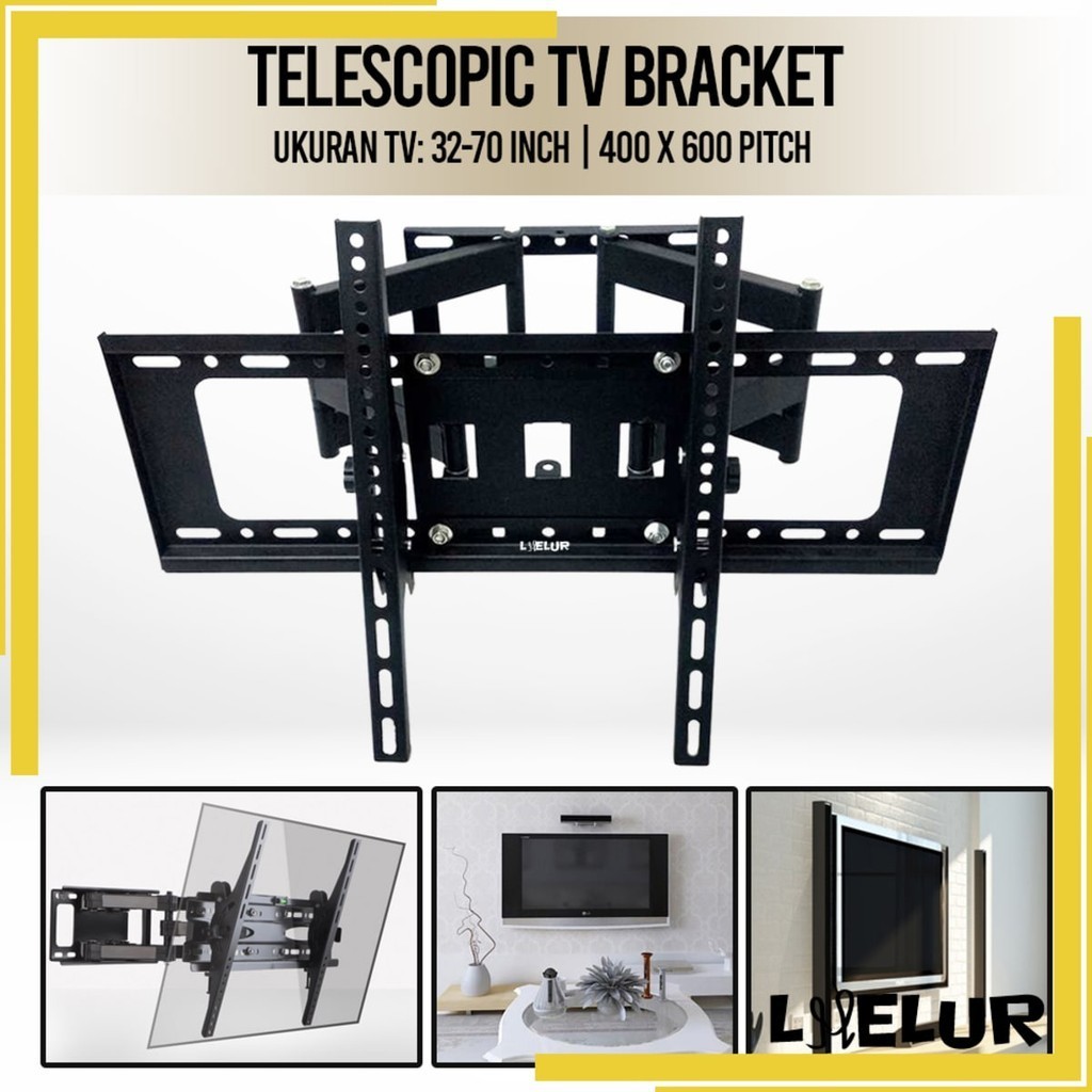 Jual Bracket TV 32-70 Inch Telescopic VESA 400 x 600 TV CP502 | Shopee ...