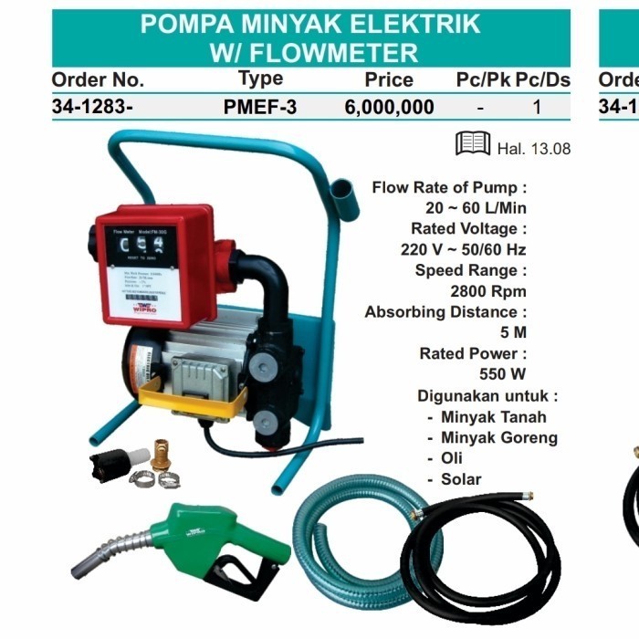 Jual Pompa Minyak Oli Solar Elektrik With Flow Meter Wipro Pmef3 ...