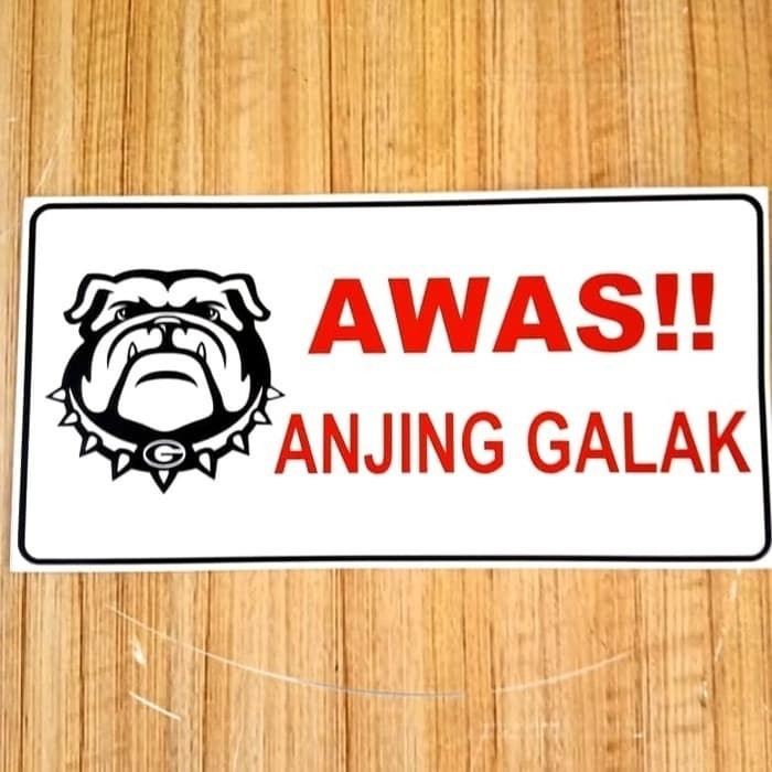Jual [AN] SIGN STICKER AWAS ANJING GALAK 10X20CM K3 RAMBU STIKER LABEL ...