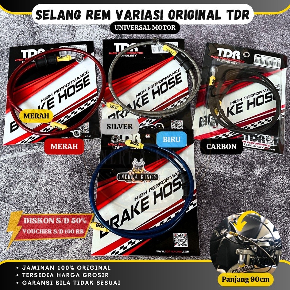 Jual Selang Rem TDR Black Carbon 35 Inch 90 cm Universal Motor ORIGINAL TDR | Shopee Indonesia