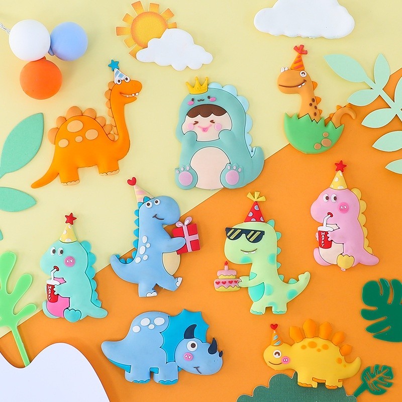 Jual HJ8 KARTUN DINOSAURUS KUE TOPPER IMUT-IMUT LUCU TANAH LIAT LEMBUT ...
