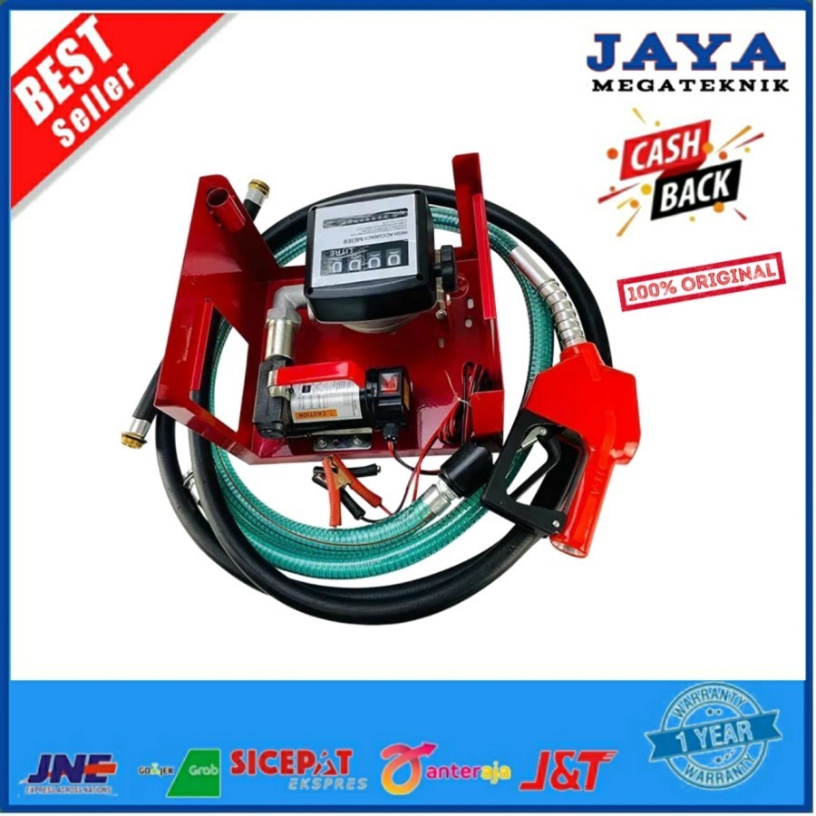 Jual Pompa Fuel Transfer BBM Solar Minyak Set Flowmeter DC 12V ...