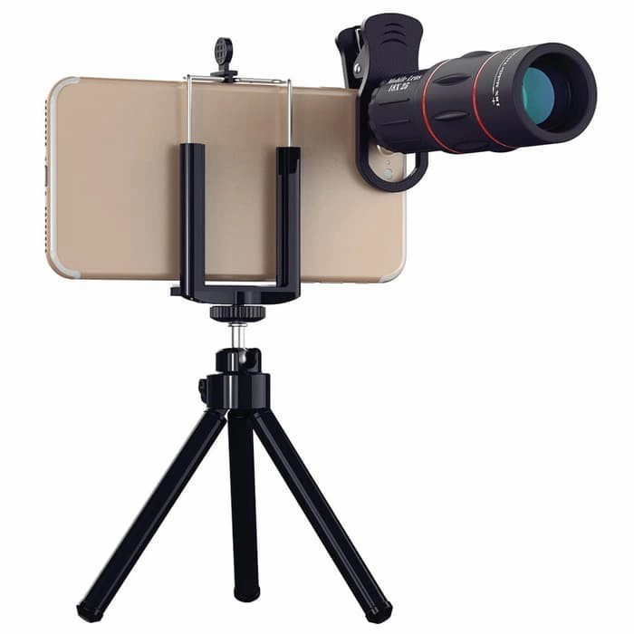 Jual !!!!!!] [COD] APEXEL Lensa HP 18X Telescope Zoom With Tripod 18XTZ ...