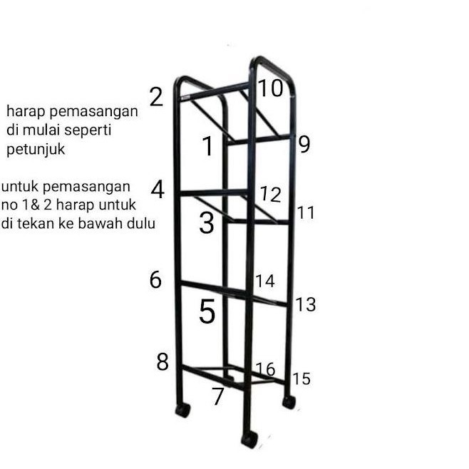 Jual Rak Galon Susun 4 Tingkat Besi Pakai Roda Xahammerxa | Shopee ...