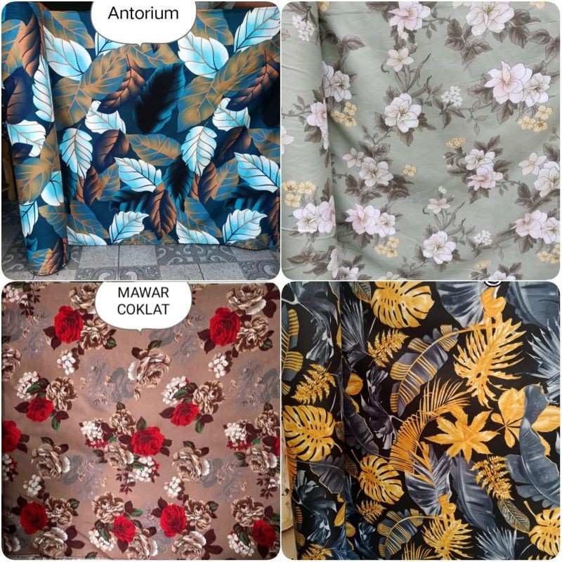Jual BAHAN KAIN SPREI GORDEN PIYAMA MOTIF FLOWERS POLYMICRO MICRO ...