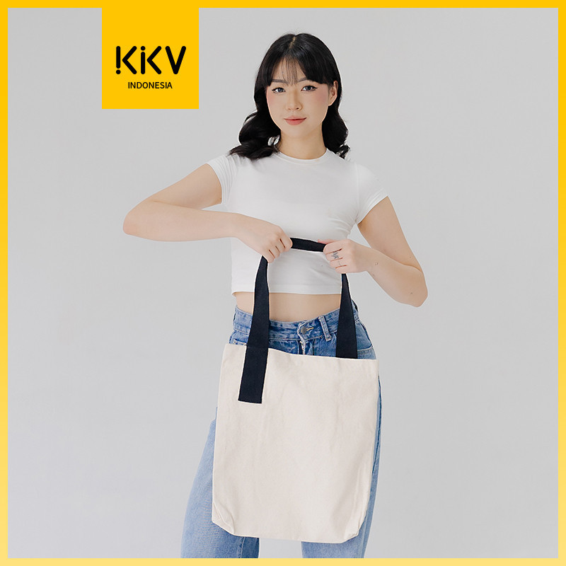 Jual [BEST DEAL] KKV DunnsSYC Tas Tote ribbon Bag Kanvas Korea Premium ...