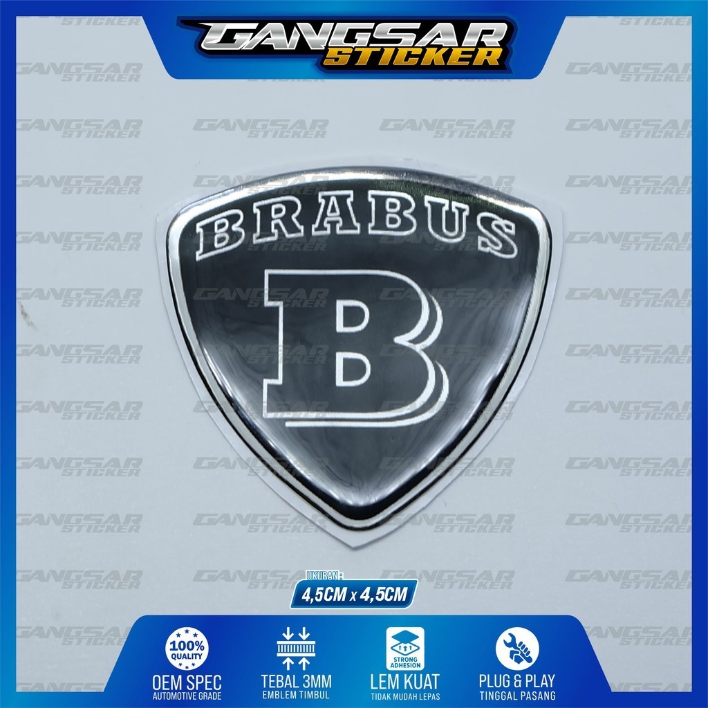 Jual emblem brabus / emblem timbul brabus / stiker 3d brabus / stiker ...