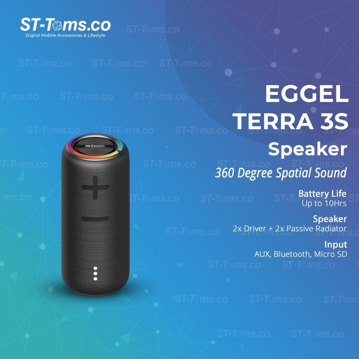 Jual Eggel Terra 3S Waterproof Bluetooth Speaker with AUX RGB Built In ...
