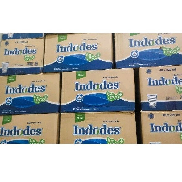 Jual INDODES AIR MINERAL CUP/GELAS (48 Cup x 220 ml) | Shopee Indonesia