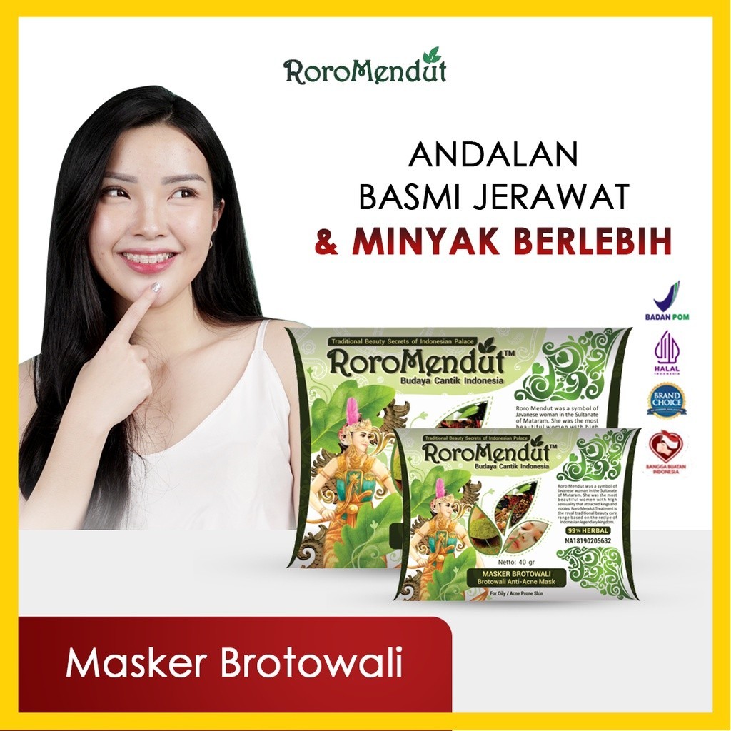 Jual 𝐑𝐎𝐑𝐎 𝐌𝐄𝐍𝐃𝐔𝐓 Masker Brotowali Whitening Anti Acne Face Mask |BPOM ...