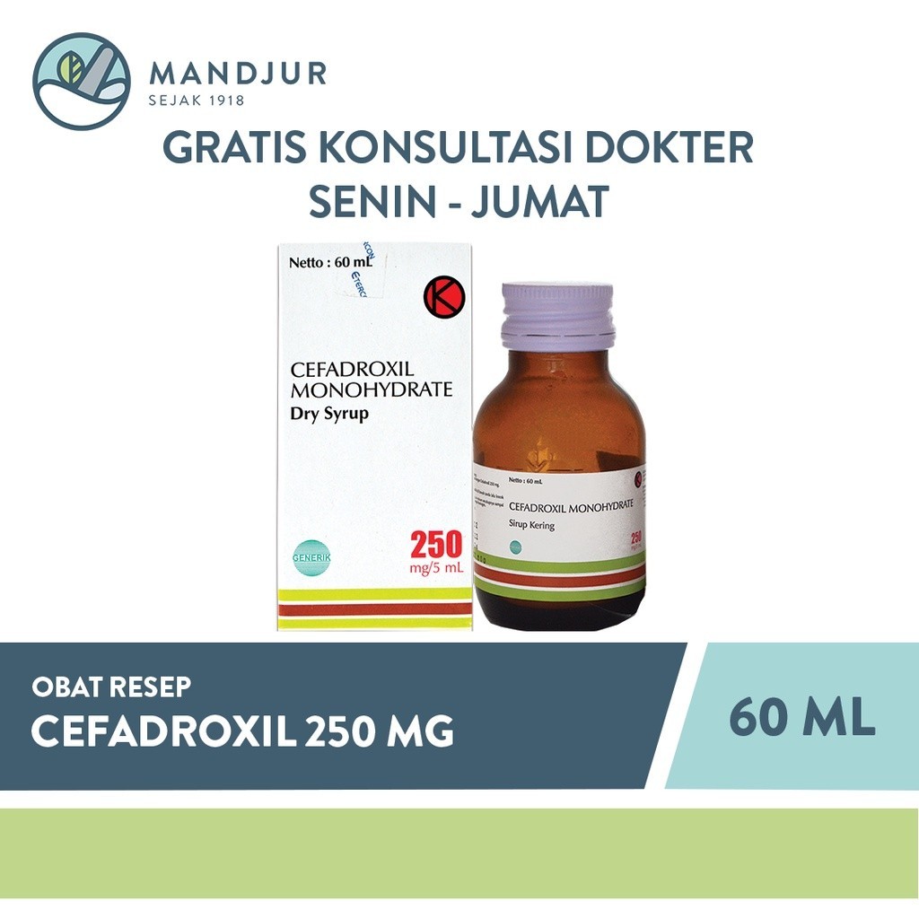 Jual Cefadroxil Forte 250 mg/ 5ml Sirup Kering 60 ml | Shopee Indonesia