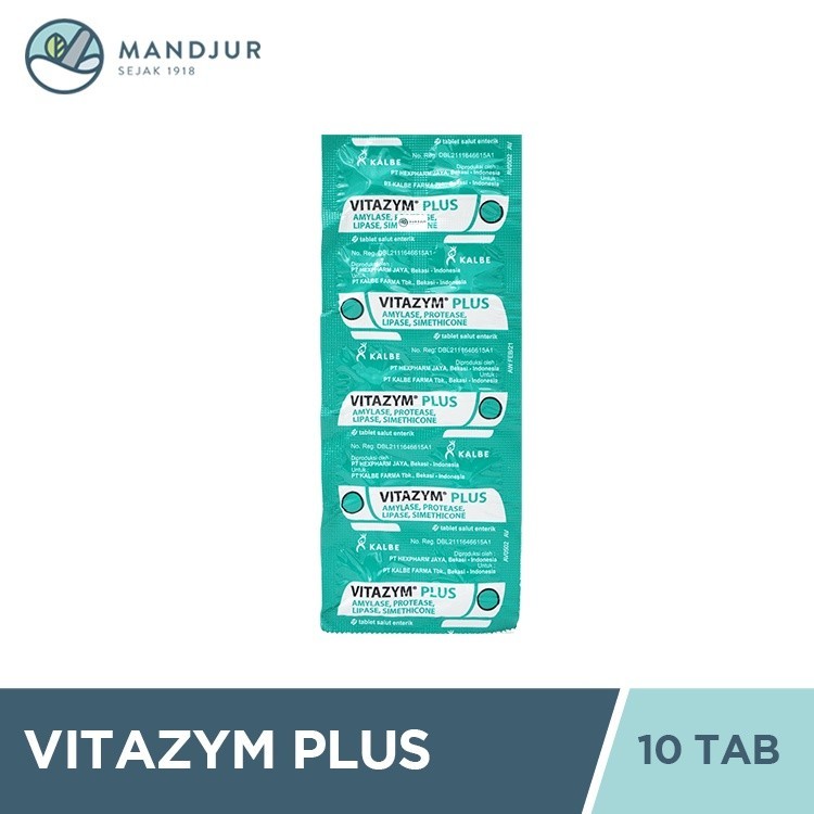 Jual Vitazym Plus Strip 10 Tablet - Obat Pencernaan, Kembung dan Mual ...