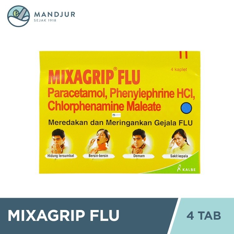 Jual Mixagrip Flu 4 Kaplet - Meredakan Flu, Bersin Bersin, Hidung ...