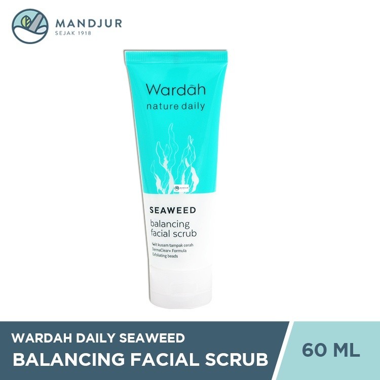 Jual Wardah Nature Daily Seaweed Balancing Facial Scrub 60 ML | Shopee ...