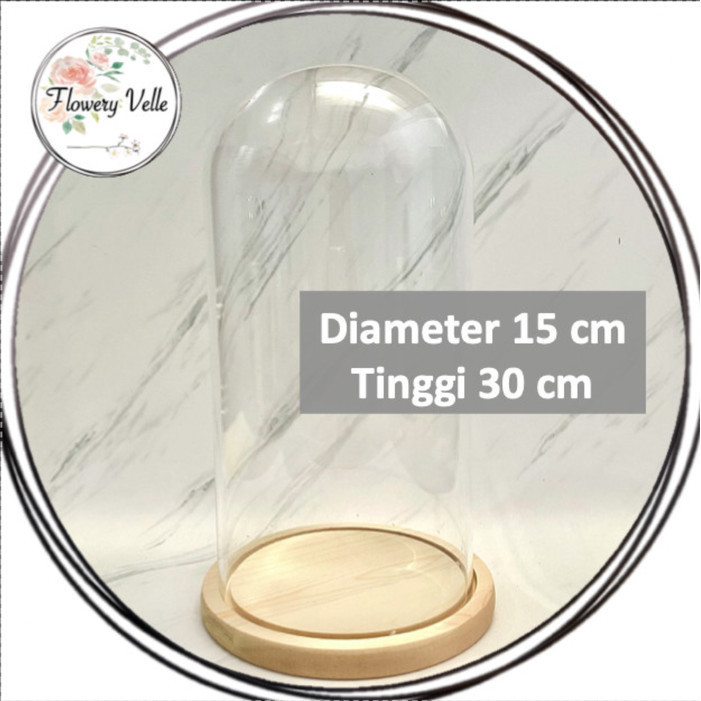 Jual Glass Dome Besar Kubah Kaca Flower Dome Jar Kosong Display Box ...