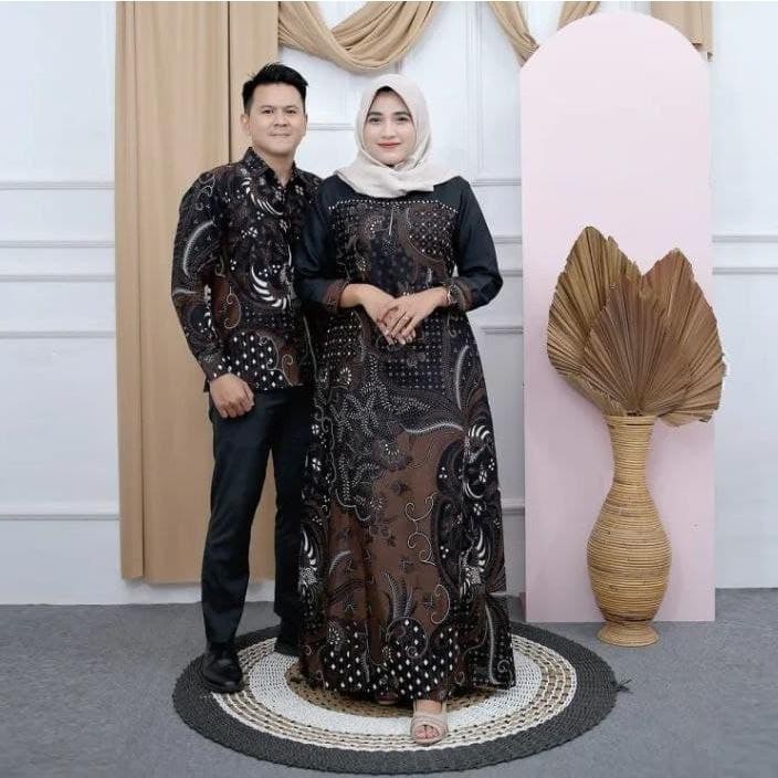 Jual Discount Ada Jumbo Gamis Couple Gamis Batik Kombinasi Modern ...