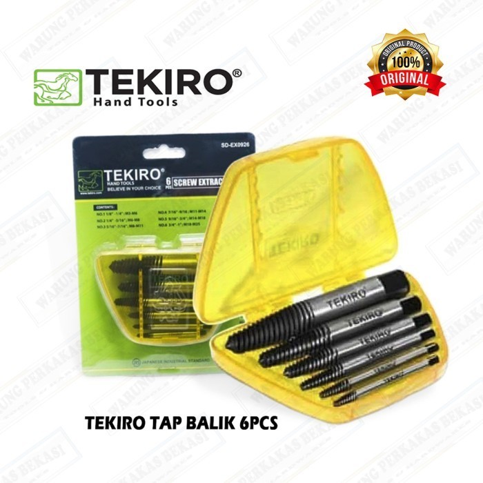 Jual TEKIRO SCREW EXTRACTOR TAP BALIK MATA BOR PEMBUKA BAUT PATAH RUSAK ...