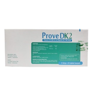 Jual Prove DK2 Vitamin D3 800IU & Vitamin K2 100 Mcg 3 Strip 10's ...